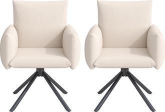 Generic Esszimmerst&uuml;hle 360&deg; Drehstuhl mit R&uuml;ckenlehne Armlehnen Sessel mit Metallbeinen f&uuml;r Wohnzimmer K&uuml;che B&uuml;ro Caf&eacute; Lounge Polsterstuhl bis 150 kg belastb