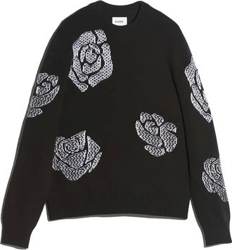 Barrie Roses Pullover mit rundem Ausschnitt - Schwarz