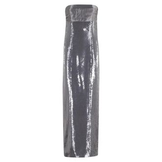 Retrof&ecirc;te Silbernes Pailletten Bustier Kleid - - Dresses - Damen - Grau - S