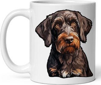 Generic Kaffee Tasse Deutsch Drahthaar Porzellantasse Liebhaber Personalisierte Trinkbecher, Für Milch, Büro, Daheim, 330ml