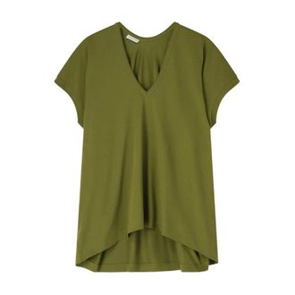 Dries Van Noten Femme, Tops, Vert, Taille: 38 FR T-shirt &agrave; col en V