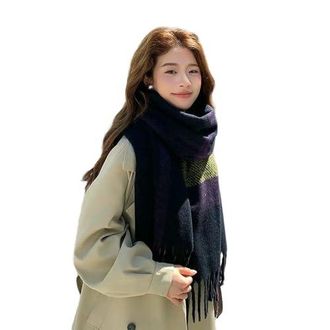 Generic QXDZSW &Eacute;charpe imitation cachemire pour femme - Sensation dhiver - Ch&acirc;le chaud - Mignon et polyvalent - &Eacute;charpe &agrave; carreaux pour femme, Scarf57, 200x65