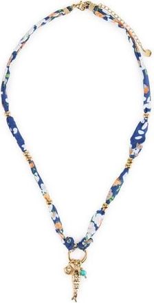 Au Printemps Paris Collier tissu avec pendentif poisson