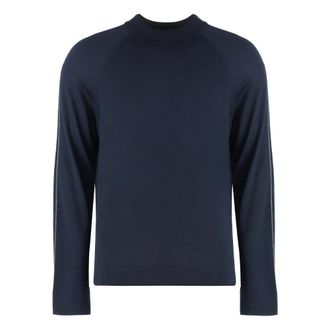 Malo Luxuri&ouml;ser Cashmere Sweater mit gerippten Kanten - - Knitwear - Herren - Blau - L