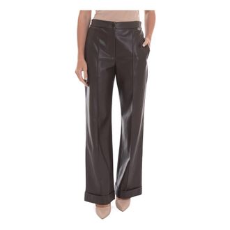 Liu Jo Gerade Hose mit Bundfalten und Umschlag - - Trousers - Damen - Braun - L