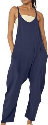 Generic Combinaison &agrave; jambes larges avec poches pour femme - Tenue une pi&egrave;ce - Robe barboteuse - Combinaison pour femme - Taille 42 - Combinaison bandeau - Ta