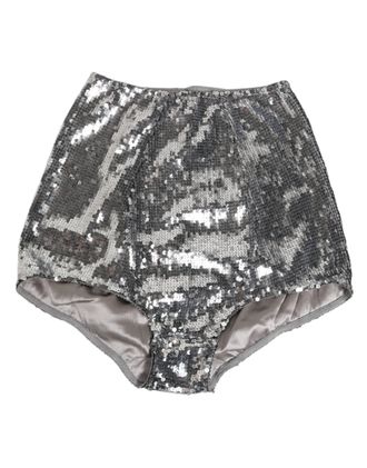 Dolce & Gabbana Womens Silver Nylon Sequined Slip Girdle Panty Underwear Elastane Clothing