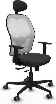 Piqueras y Crespo Jorquera Schreibtischstuhl mit 1D-Armen, h&ouml;henverstellbarer Lendenwirbelst&uuml;tze und festem Kopfteil, ausgestattet mit Syncro/Traslack und injiziertem S