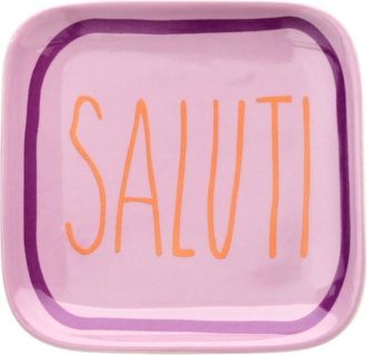 Gift Company Love Plates, Deko-Teller S, Porzellan, Motiv: Saluti, Flieder, 11x1,6x11cm