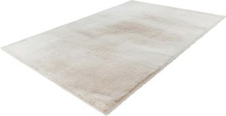 LALEE Lalee - Tapis shaggy en polyester doux uni Heaven Beige ø 120