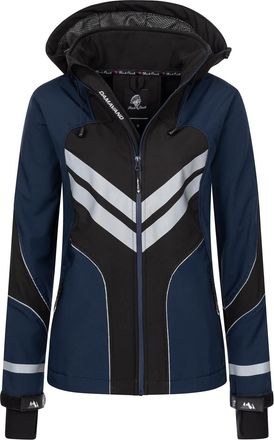 Rock Creek Damen Softshell Jacke Windbreaker Regenjacke &Uuml;bergangsjacke Softshelljacke Damenjacke Regenmantel Outdoorjacke Kapuze D-468 Navy 3XL