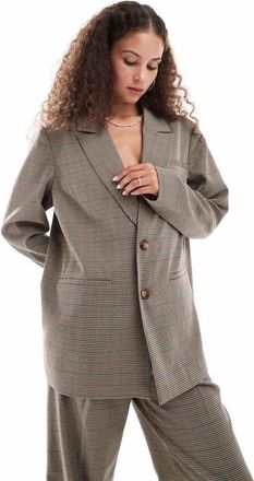 Reclaimed Vintage Karierter Blazer mit Oversize-Schnitt-Bunt