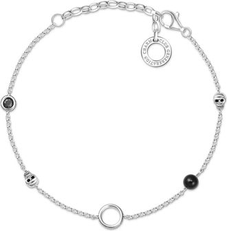 Thomas Sabo Thomas Sabo Damen-Charm-Armband Farbige Steine 925er Sterlingsilber geschwärzt X0275-641-11-L19v