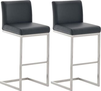 Clp 2er Set Barhocker Paros Kunstlederbezug schwarz