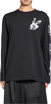 Simone Rocha Homme, Tops, Noir, Taille: XL Tortoise & Hare Long Sleeve T-Shirt