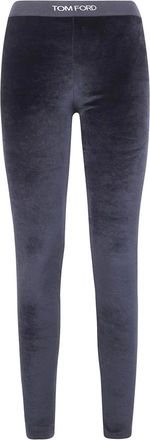 Tom Ford Femme, Pantalons, Noir, Taille: 42 FR Leggings Signature en Velours Stretch
