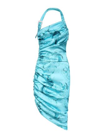 Versace Jeans Couture Knielanges Kleid - Hellblau