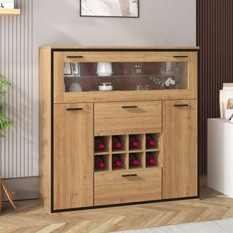 Generic Sideboard/Emaillierte Zelle mit Doppelt&uuml;ren, Glasablage und Flaschenaufbewahrung - Raffinierte Aufbewahrungsl&ouml;sung in einem Designer-Buffet