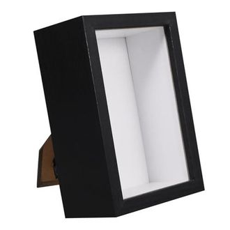 Cabilock Bo&icirc;te &agrave; Souvenirs Rustique Bois Avec Vitre Pour Fleurs S&eacute;ch&eacute;es M&eacute;dailles Photos Et Sp&eacute;cimens Noir