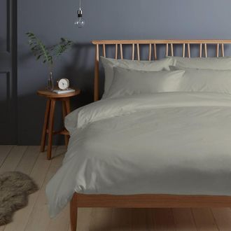 Pizuna 400 Fadenzahl aus Baumwolle Bettw&auml;sche Silber, 100% Langstaple Baumwolle Bettbezug und Kissenbezug, 100% Baumwolle Mako Satin 2-Teilig Bettw&auml;scheset 1