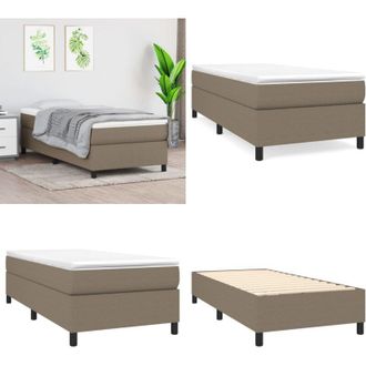 vidaXL Cadre de lit sans matelas taupe 90x200 cm tissu - Cadre De Lit - Lit Simple - Lit Taupe - Lit Tissu - Literie - Home & Living