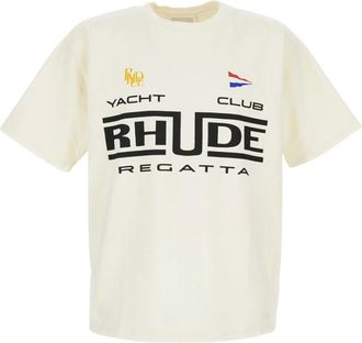 Rhude Homme, Tops, Blanc, Taille: S Logo T-shirt