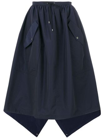 Kenzo flap pocket full skirt - Bleu