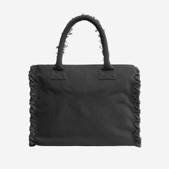 Pinko Womens Shopper Bag Cotton Black Handbags Hand