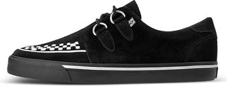 T.U.K. Leather Creeper Sneaker - Chaussures pour Hommes et Femmes - Couleur Black White Interlace Suede - Chaussures &agrave; Lacets en Cuir et Daim de Style Puck, 