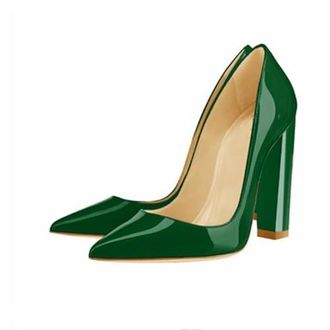 Generic Escarpins &eacute;pais &agrave; Enfiler pour Femmes, Chaussures habill&eacute;es &agrave; Bout Pointu et &agrave; Talons Hauts, Confortables et &agrave; Bout ferm&eacute; en Cuir pour soir&eacute;es et Trav