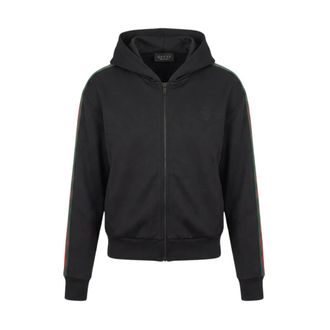 Gucci Baumwoll-Jersey-Rei&szlig;verschlussjacke mit Webstreifen - - Sweatshirts & Hoodies - Damen - Schwarzk - S
