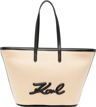 Karl Lagerfeld Femme, Sacs, Beige, Taille: ONE Size K/Signature Tote Bag