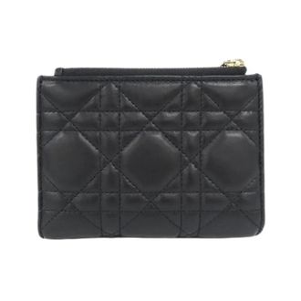 Dior Pre-owned Lady Dior Lambskin Wallet - Femme - Pre-owned - Noir - Taille: ONE Size