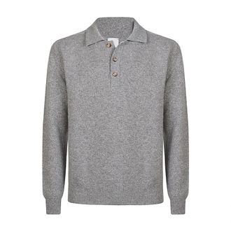 Eleventy Kaschmir Polo Pullover - - Tops - Herren - Grau - L