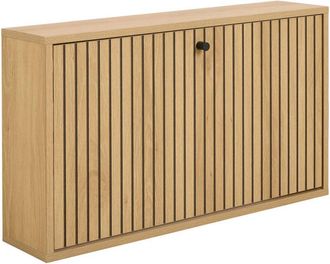 ebuy24 Ebuy24 - Meuble &agrave; chaussures mural naturel 72x17x43 cm - Fixation murale incluse - Motif sculpt&eacute; - Pour espaces confin&eacute;s