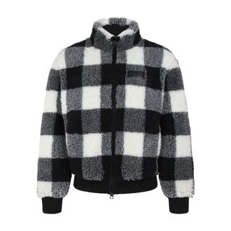 Givenchy Schwarz-wei&szlig;e Karomuster-Sherpa-Fleecejacke - - Jackets - Herren - Mehrfarbig - L
