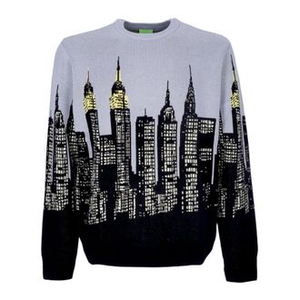 HUF Skyline Crew Sweater Hellblau - - Knitwear - Herren - Mehrfarbig - XL