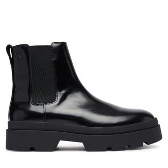 Calvin Klein Klassische Stiefeletten Calvin Klein Lugged Chelsea Boot Matt Lth HM0HM02445 Schwarz