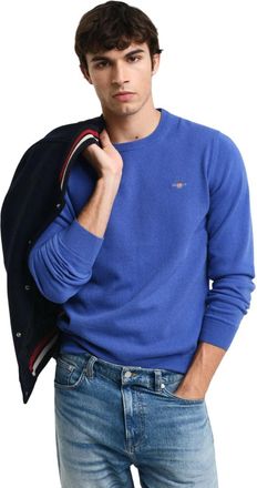 GANT Herren Superfine Lambswool C-Neck Pullover, Rich Blue, XXL