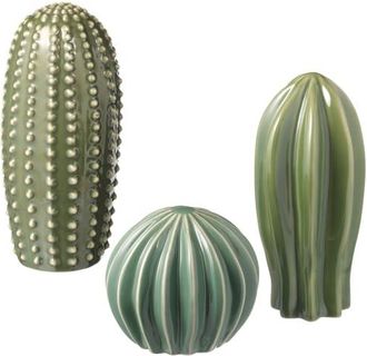 IKEA Lot de 3 d&eacute;corations en c&eacute;ramique Vert, Petit