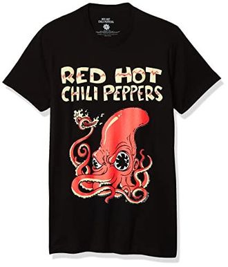 Red Hot Chili Peppers T-Shirt Homme Fire Squid Noir, Noir, S
