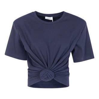 Magda Butrym Twist Cropped T-Shirt - - Tops - Damen - Blau - 2XS