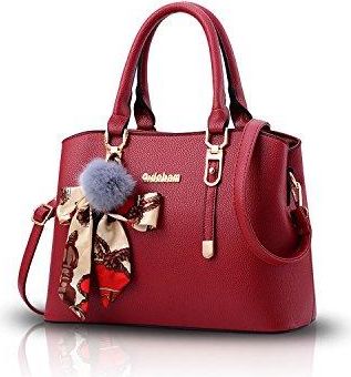 Nicole & Doris Nicole & Doris Sac à Main Femme Sac Porté Main Epaule en PU Cuir Sac à Bandoulière pour Dame Sac Femme Chic et élégant Besace Sacoche Vin Rouge