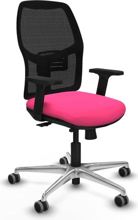 Piqueras y Crespo B&uuml;rostuhl Rosa Alfera mit 2D-Armlehnen, h&ouml;henverstellbare Lendenwirbelst&uuml;tze, ausgestattet mit Syncro/Traslack und Schneidschaum, mit Rollen 65 mm, Pa