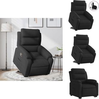 vidaXL Relaxsessel mit Aufstehhilfe Schwarz Stoff - Relaxsessel - Fernsehsessel - TV-Sessel - Aufstehhilfe - Elektrischer Lift