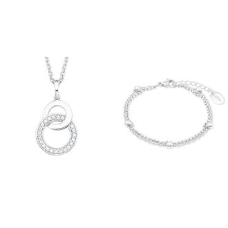 s.Oliver Kette mit Anh&auml;nger 925 Sterling Silber Damen Halsschmuck & Armband Edelstahl Damen Armschmuck, 16+4 cm, Silber, Kommt in Schmuck Geschenk Box, 2022713