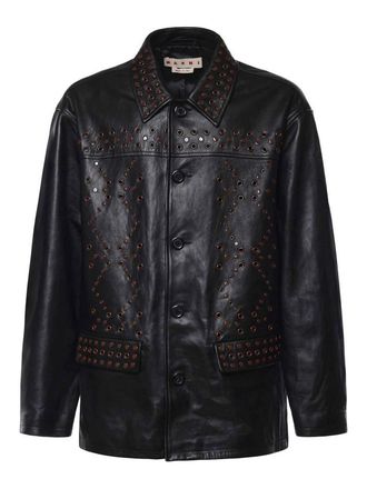 Marni Lederjacke - Schwarz