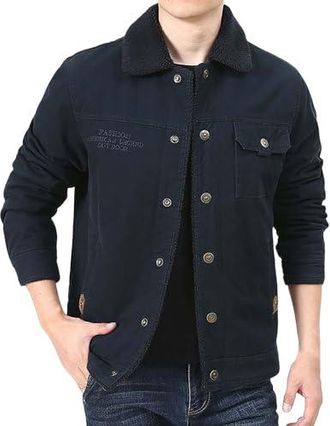 Generic Vestes dhiver pour hommes, veste polaire chaude pour homme, couleurs unies, veste militaire, veste rembourr&eacute;e &agrave; manches longues, veste d&eacute;contract&eacute;e et