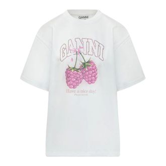 Ganni Femme, Tops, Blanc, Taille: 42 FR T-Chemises