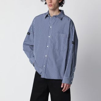 Balenciaga Oversize navy blue and white striped shirt